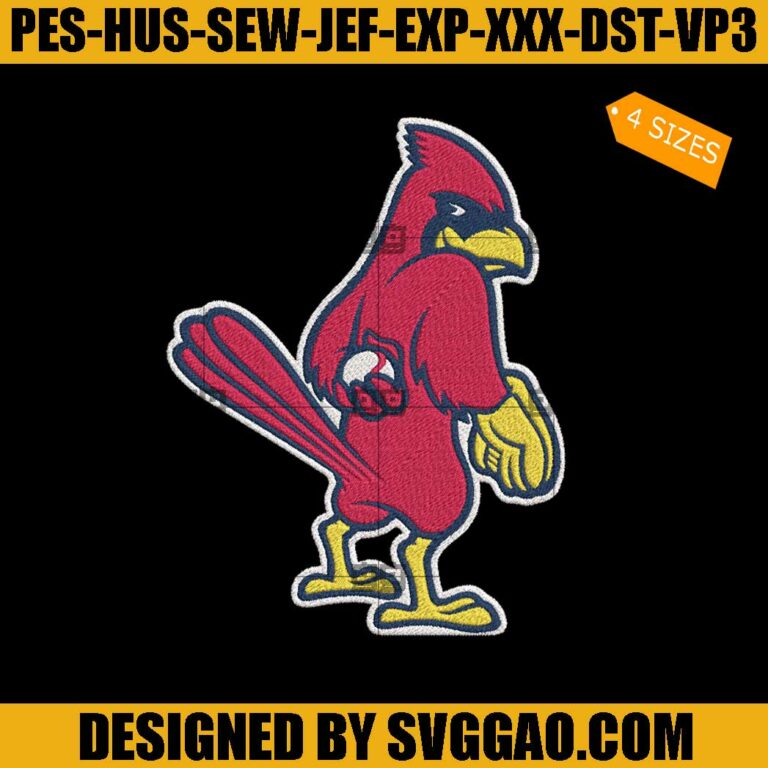 St. Louis Cardinals Embroidery Design, Saint Louis STL Embroidery File
