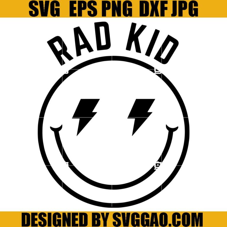 Rad Kid Smiley Face SVG, Toddler Graphic SVG, Trendy Toddler Boy SVG ...