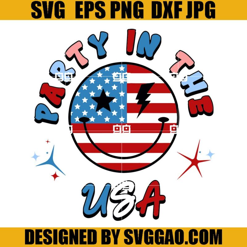 Party In The USA SVG, Retro American SVG, July 4th SVG – SVGGAO
