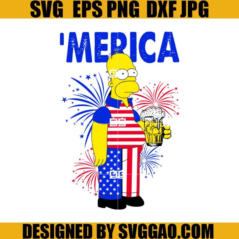 The Simpson America Independence Day SVG, Independence Day SVG, 4th of ...