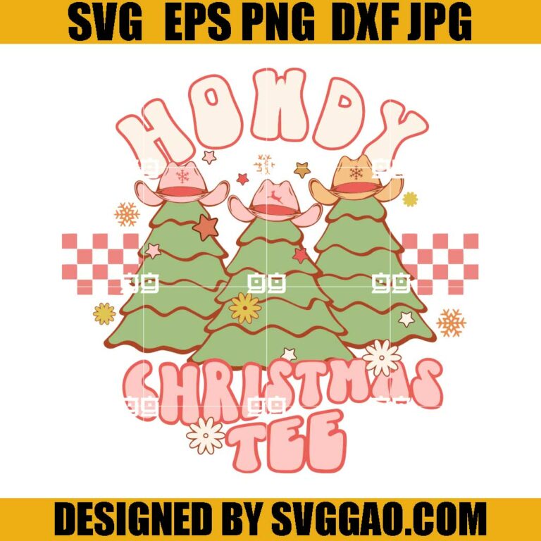 Howdy Christmas Tree SVG, Cowboy Christmas SVG, Merry Christmas Tree SVG