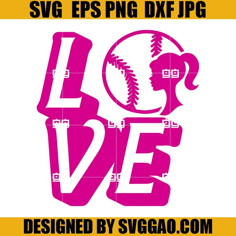 Barbie Baseball SVG, Pink Doll Softball SVG, Baseball Love Barbie SVG