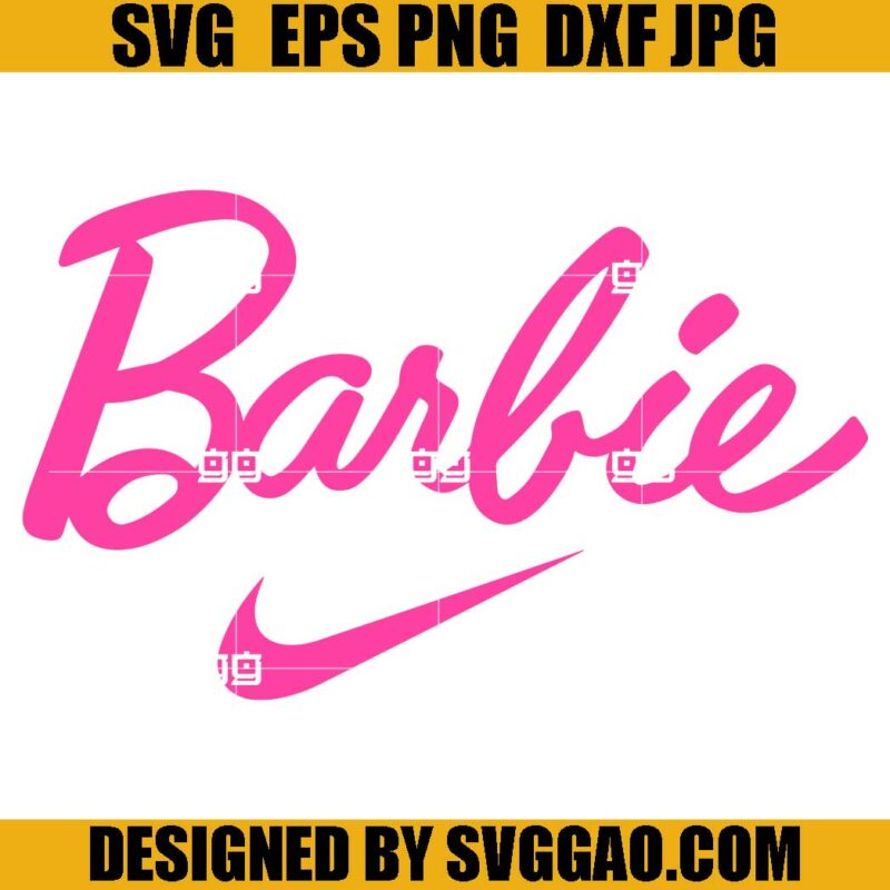 Nike Pink Doll SVG, Barbie Swoosh SVG, Barbie Princess SVG