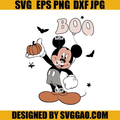 Halloween Mouse SVG, Boo Mickey Mouse SVG, Halloween SVG