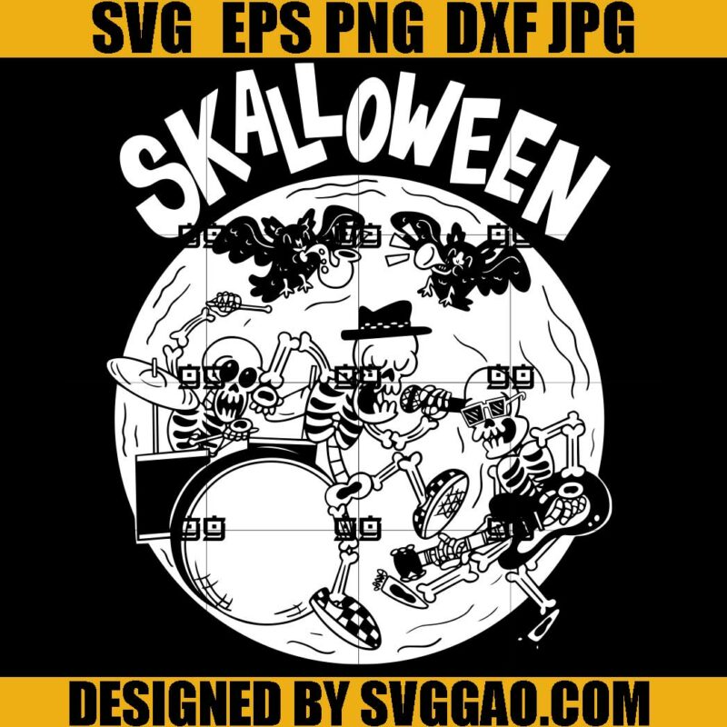 Skalloween Band SVG, Dancing Skeleton SVG, Halloween SVG – SVGGAO