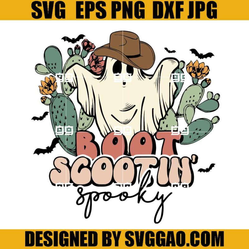 Boot Scootin Spooky SVG, Cowboy Ghost Baby SVG, Halloween Ghost Cowboy SVG
