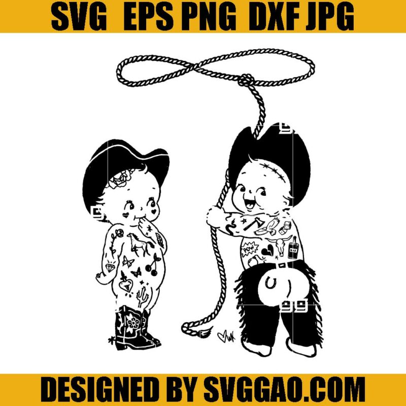 Kewpie Cowgirl SVG, Kewpie Cowboy SVG, Cute Cowboy SVG