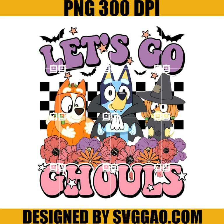 Let's Go Ghost PNG, Halloween Bluey PNG, Bluey Family Halloween PNG