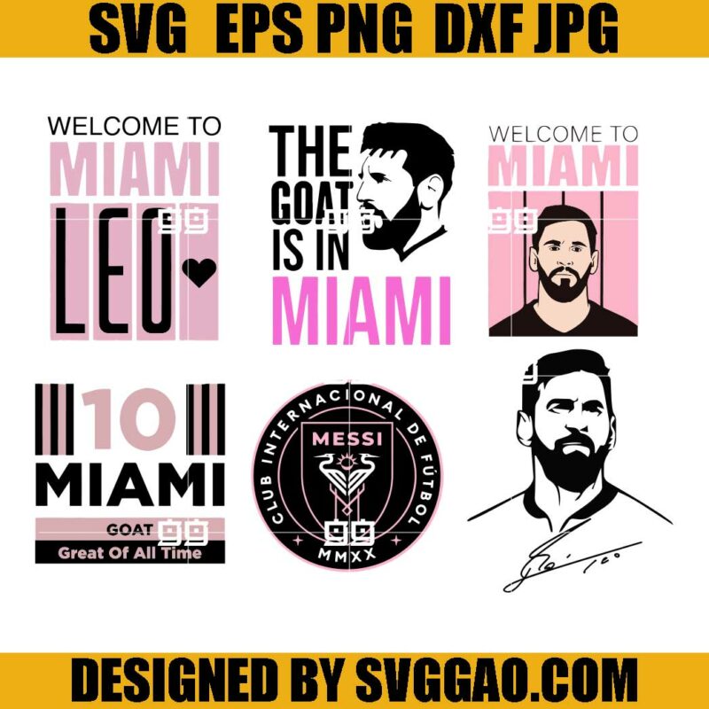 Lionel Messi SVG Bundle, Inter Miami Leo Messi SVG, Inter Miami CF 2023 SVG