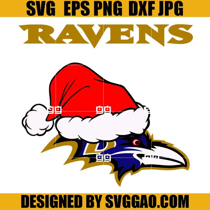 Baltimore Ravens Christmas SVG, NFL Christmas Logo SVG, Ravens Santa ...