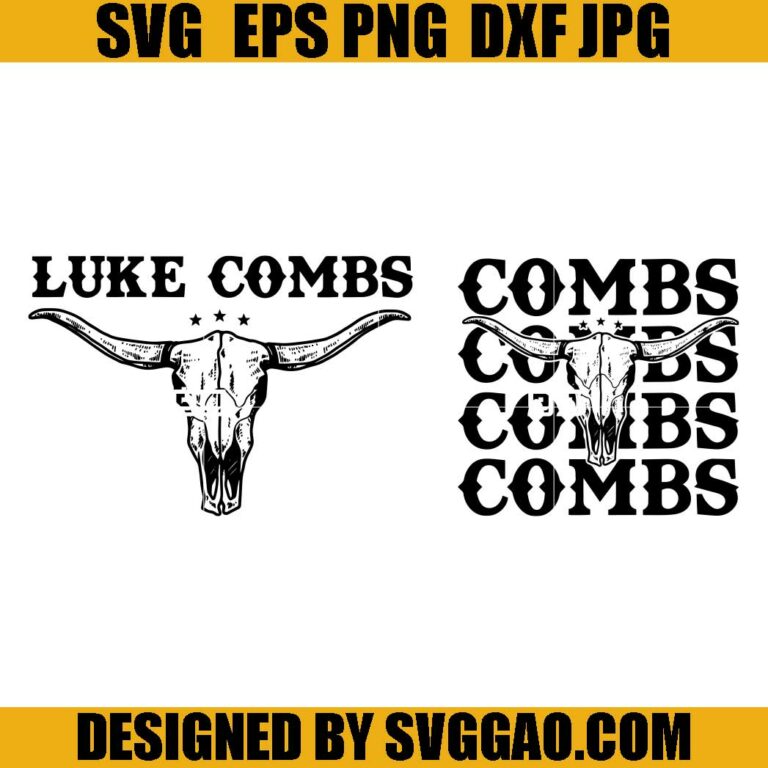 Luke Combs Bull Skull SVG Bundle, Country Music SVG, Combs World Tour ...