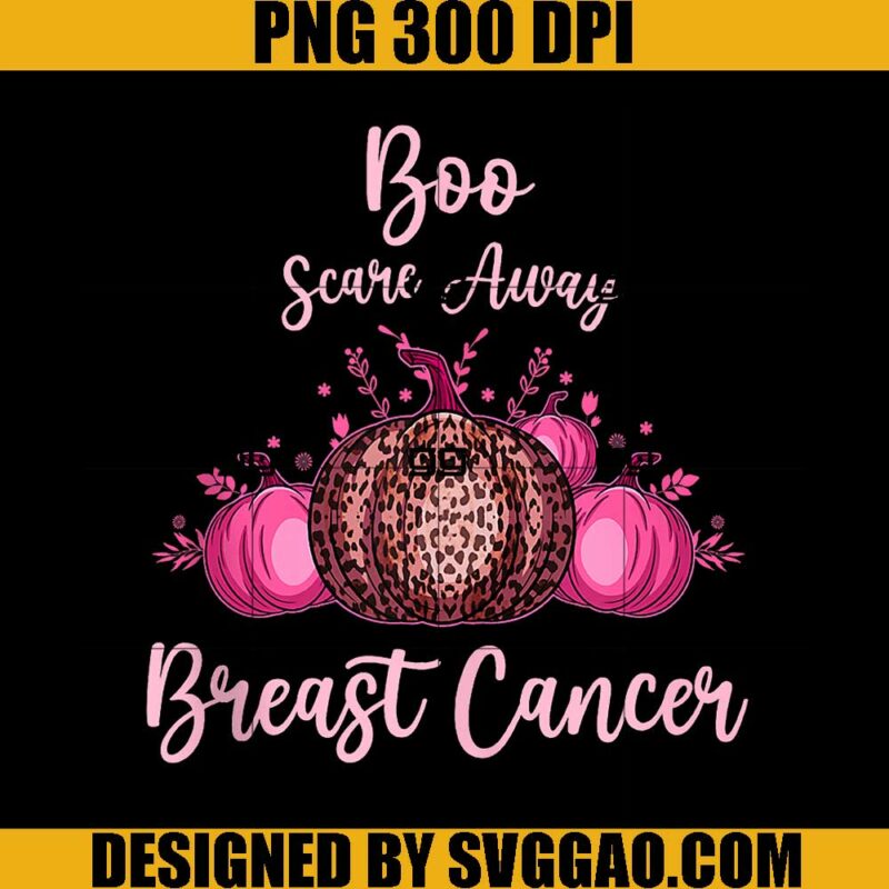 Boo Scare Away Breast Cancer PNG, Halloween Breast Cancer PNG, Pumpkin ...