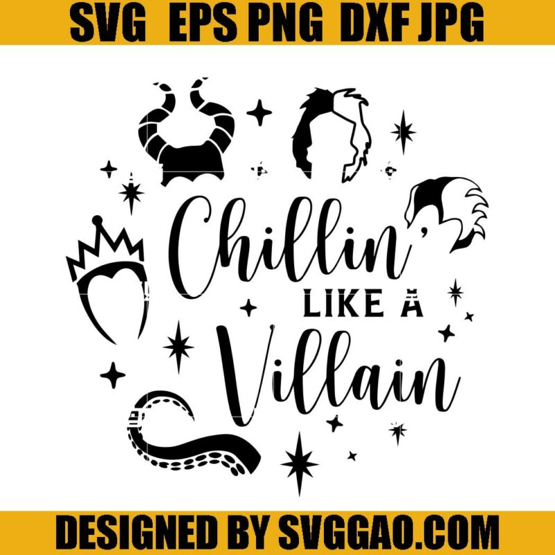 Evil Queen Halloween SVG, Chillin Like A Villain SVG, Witch Head SVG ...