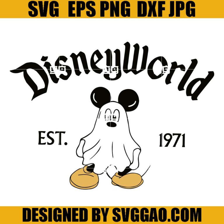 Ghost Disney World 1971 SVG, Mickey Mouse Boo SVG, Halloween Disney SVG