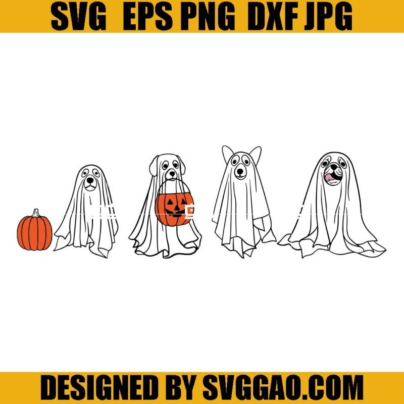 Ghost Dogs SVG, Pumpkin Boo Dog SVG, Funny Halloween SVG – SVGGAO