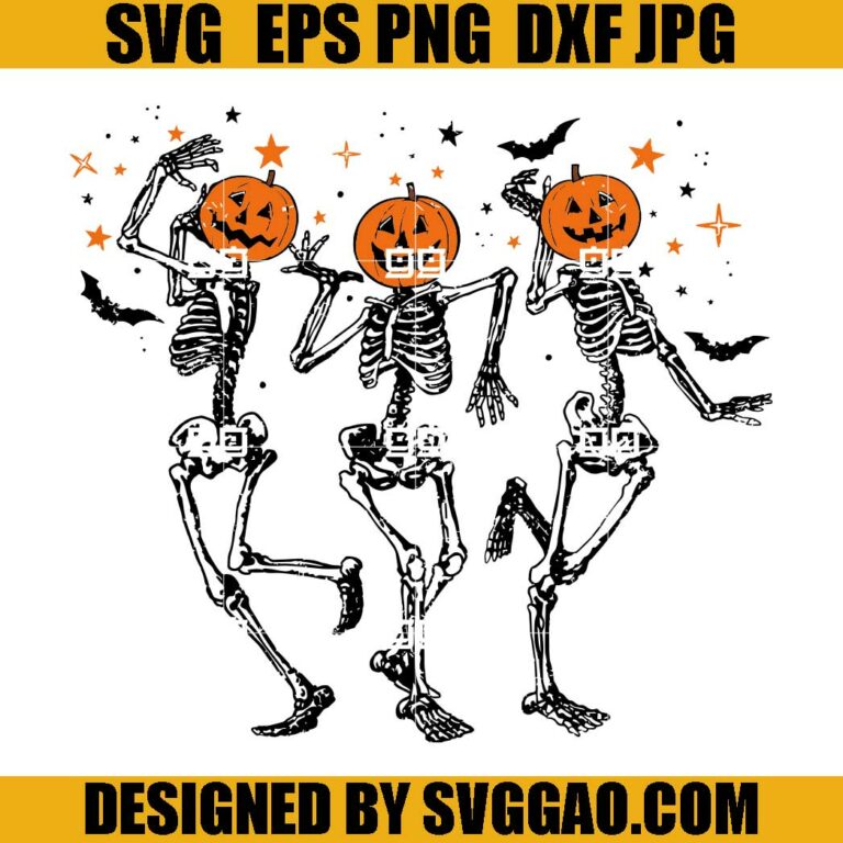 Skeleton Pumpkin Dancing SVG, Halloween Pumpkin SVG, Skeleton Pumpkin ...