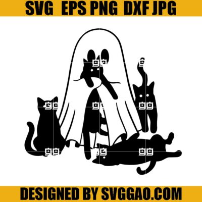 Black Cat Ghost SVG, Ghost Cat SVG, Halloween Cat SVG