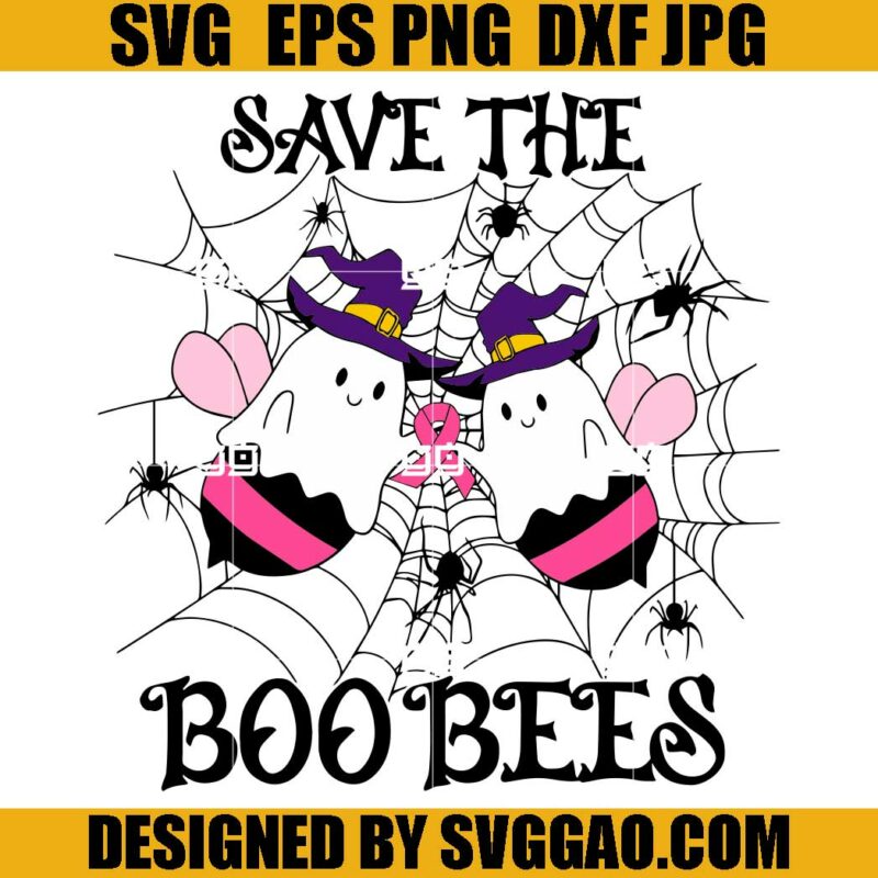 Save The Boo Bees SVG, Ghost Witches Bees SVG, Breast Cancer Awareness ...