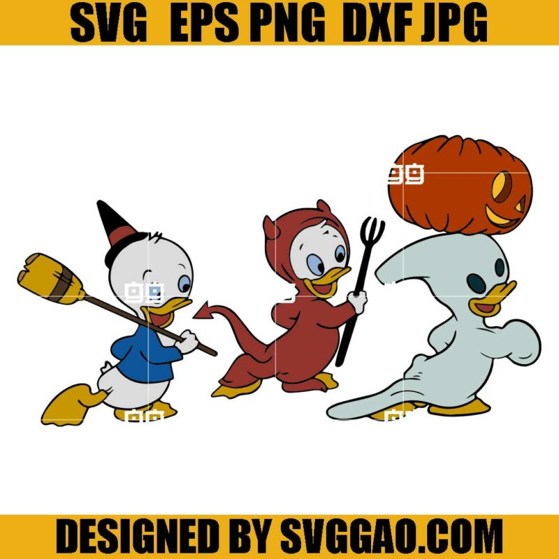 Retro Halloween Ducks SVG, Halloween Cartoon SVG, Spooky Season SVG