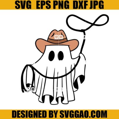Cowboy Ghost SVG, Spooky Season Cowboy SVG, Ghost Halloween SVG