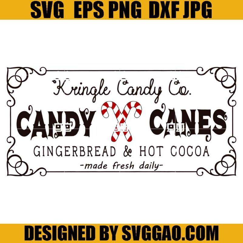 Kringle Candy Co SVG, Gingerbread & Hot Cocoa SVG, Christmas Candy SVG