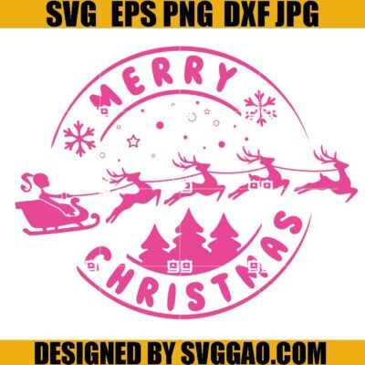Barbie Merry Christmas SVG, Sleigh Pink Christmas SVG, Barbie Sleigh SVG