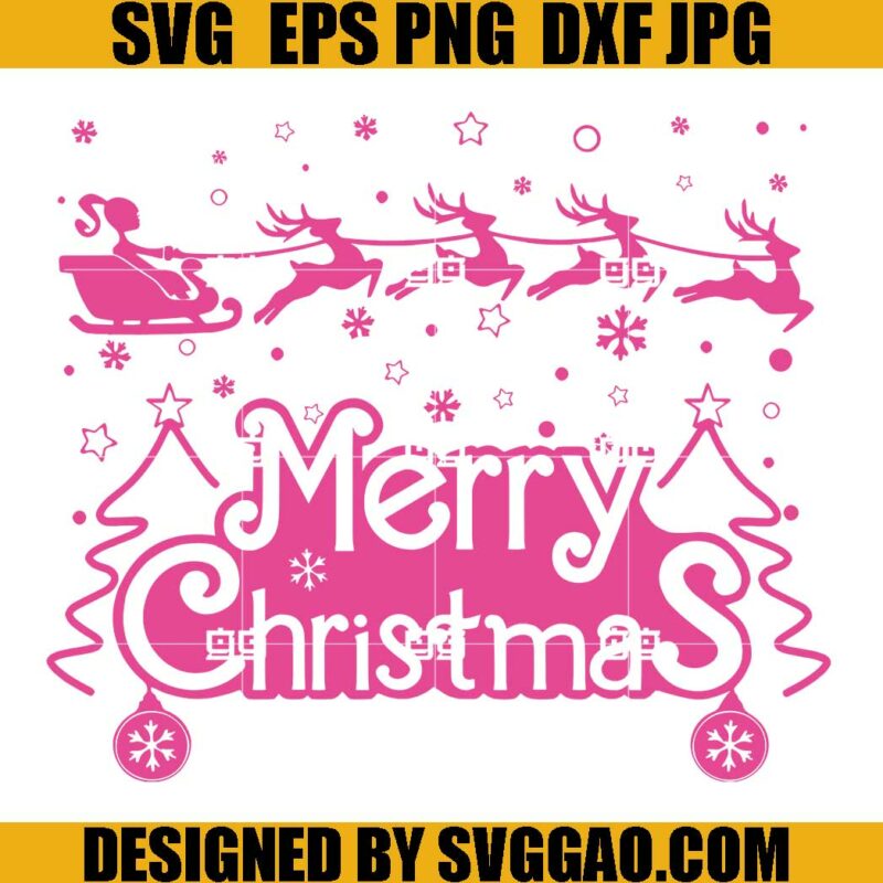 Christmas Barbie SVG, Santa Barbie SVG, Merry Christmas SVG