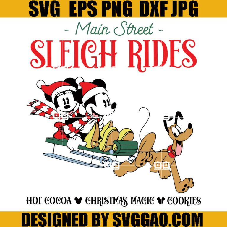 Main Street Sleigh Rides SVG PNG, Vintage Disneyland Christmas SVG ...