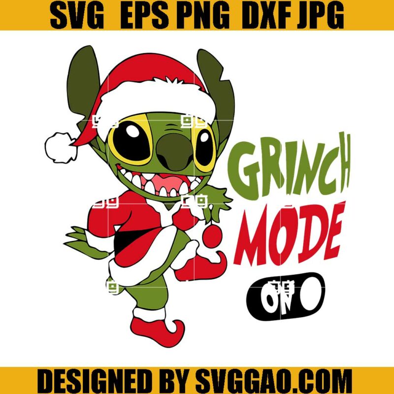 Santa Stitch Christmas Mode On SVG, Holiday Stitch SVG, Grinchmas SVG ...