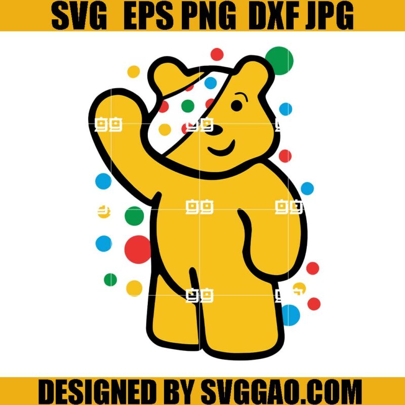Children In Need SVG, Pudsey Bear SVG, Dotty Spotty Theme SVG