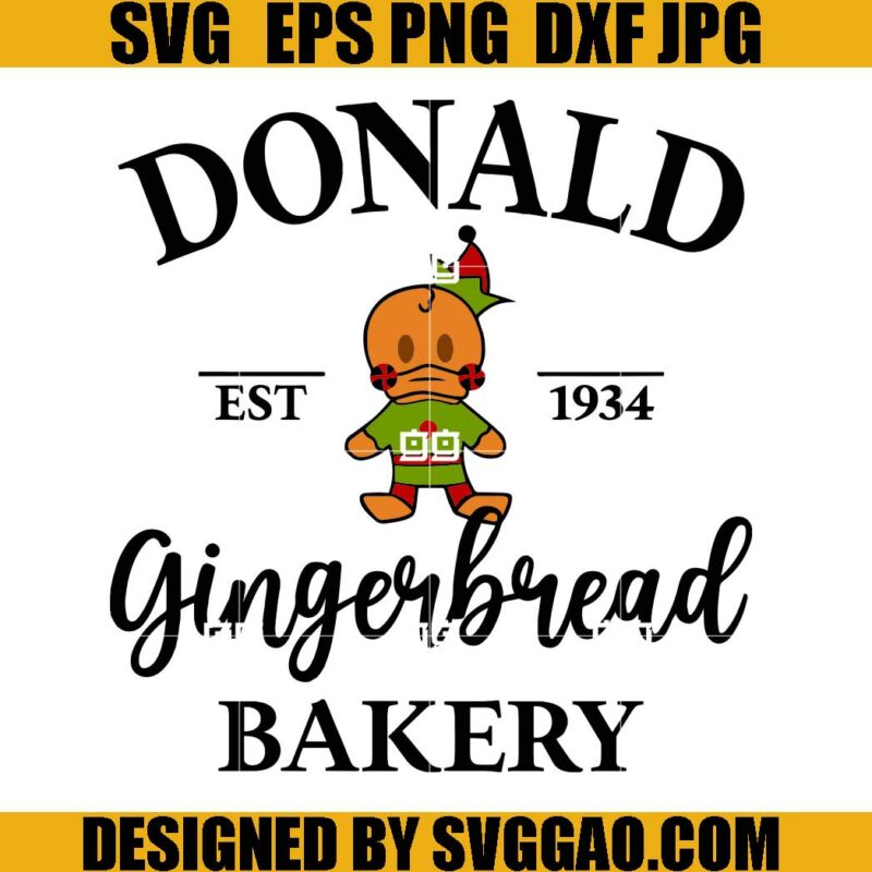 Disney Gingerbread Bakery SVG, Donald Christmas SVG, Donald Cookies ...