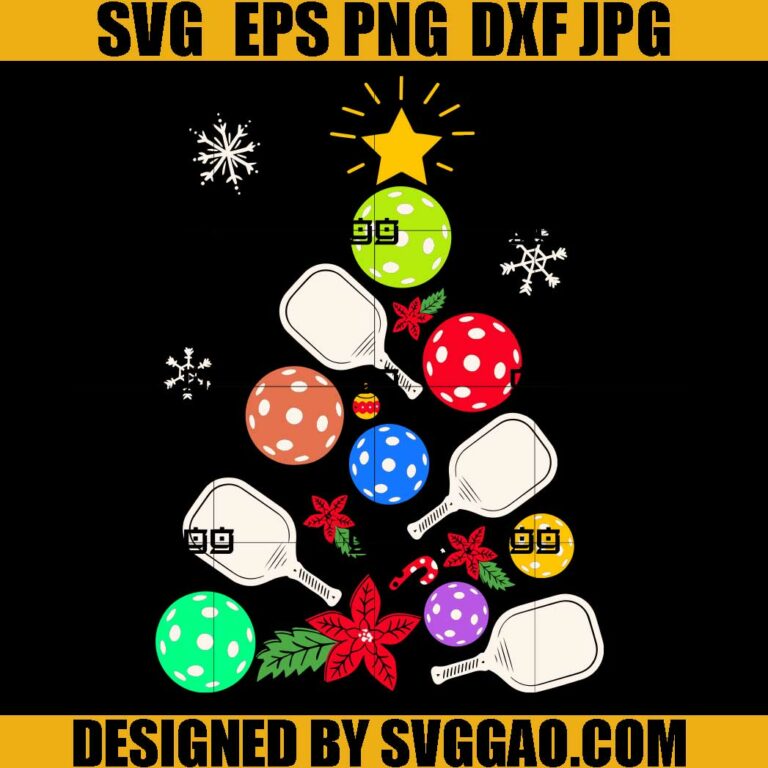 Pickleball Pickle Ball Christmas Tree SVG, Pickleball Christmas SVG