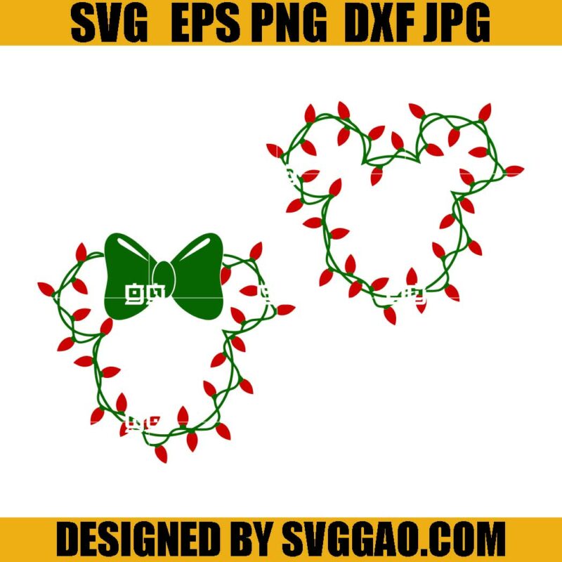 Christmas Light Mickey SVG Bundle, Christmas Character SVG, Disney Xmas SVG