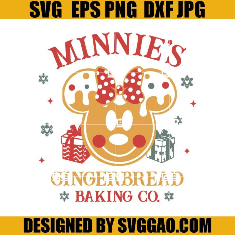 Minnie Gingerbread Baking Co SVG, Minnie Gingerbread SVG, Disney ...