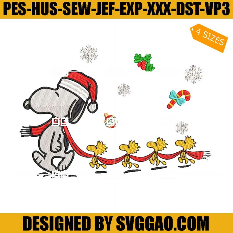 Snoopy And Woodstock Embroidery Design, Snoopy Peanuts Embroidery File