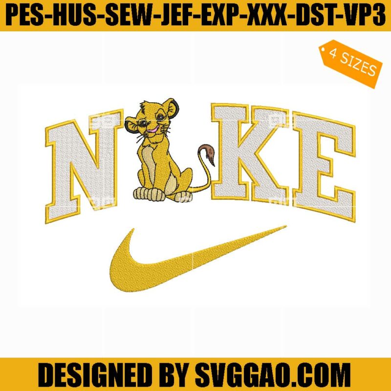 Nike Disney Simba Embroidery Desgin, Swoosh King Lion Embroidery File