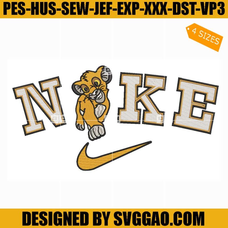 Nike Simba Embroidery Design, Cartoon Disney Embroidery File
