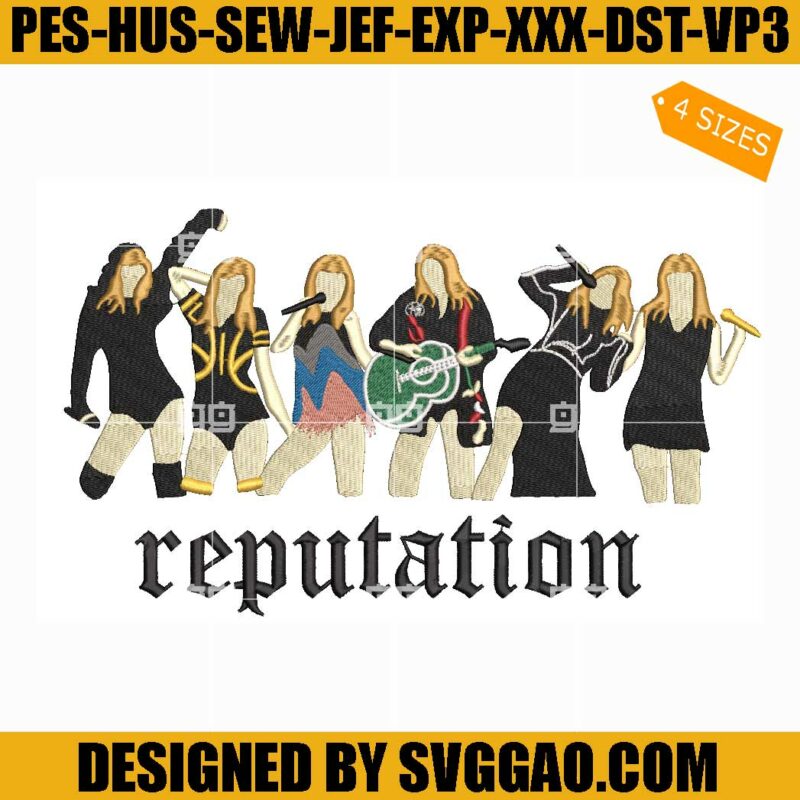 Reputation Taylor Swift Embroidery Design, Swiftie Merch Embroidery File