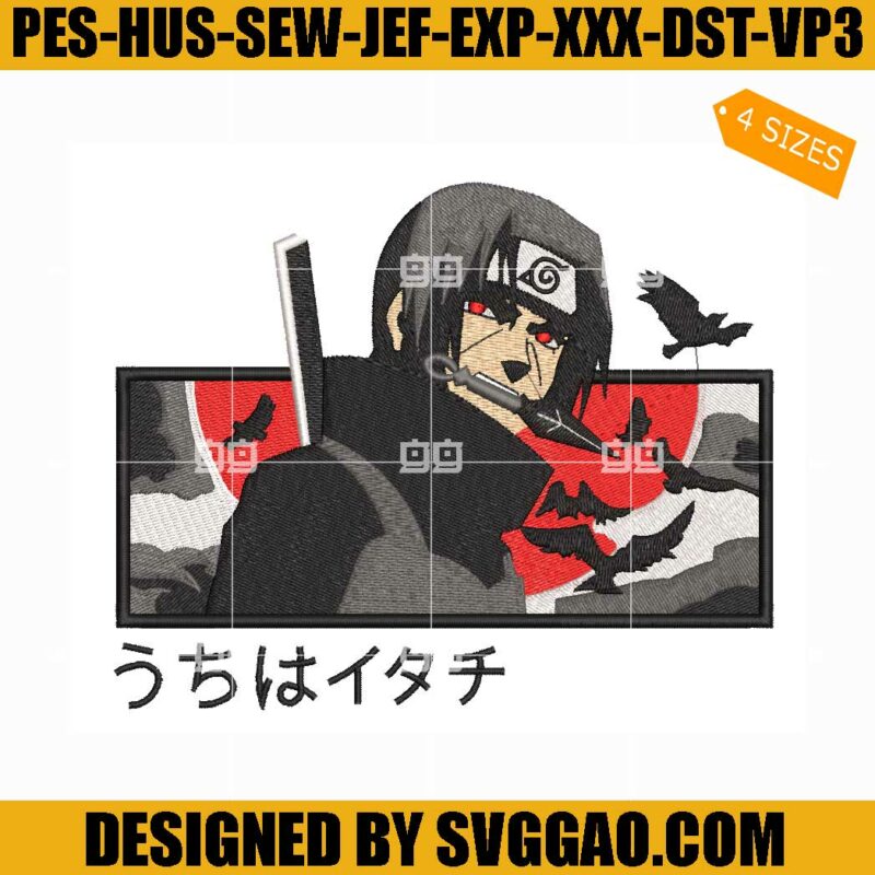 Itachi Embroidery Design, Uchiha Itachi Embroidery File – SVGGAO