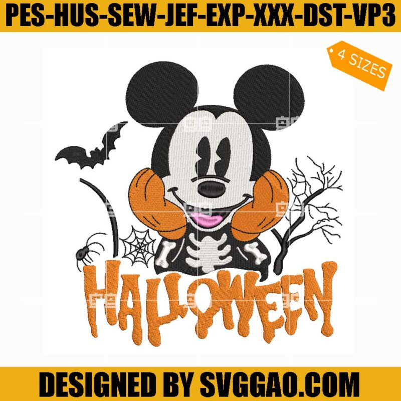 Halloween Mickey Mouse Embroidery Design, Halloween Embroidery File