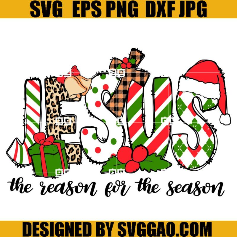 Jesus The Reason For The Season SVG, Jesus Christmas SVG, Doodle Jesus ...