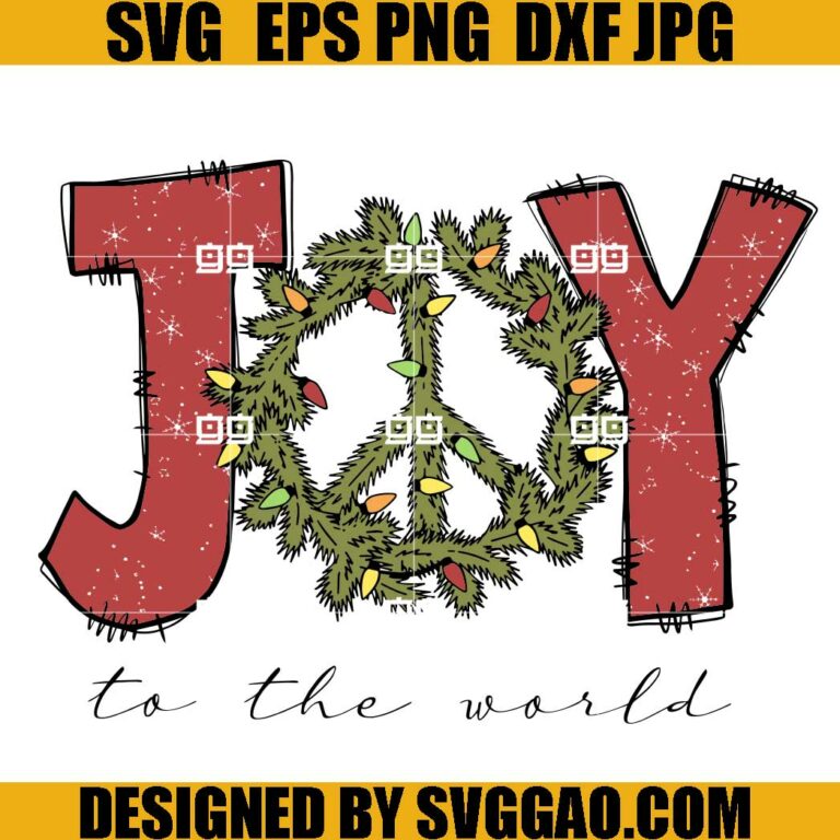 Joy To The World SVG, Joy Christmas SVG, Christmas Wreath SVG, Retro ...