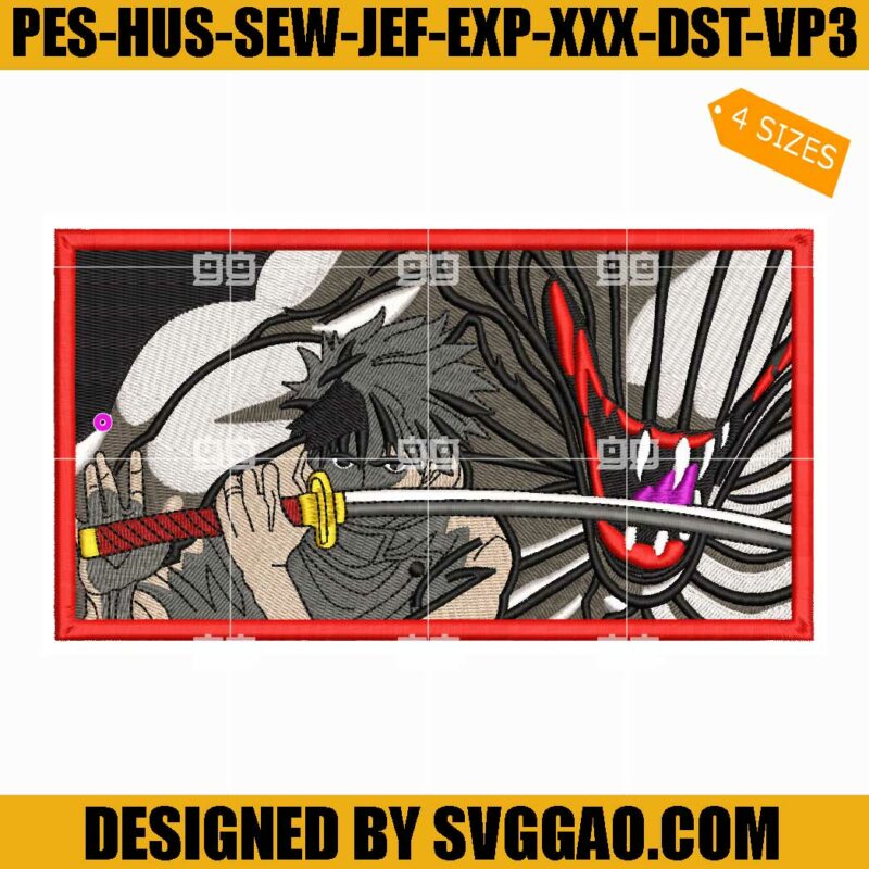 Okkotsu Yuta Embroidery Design, Anime Embroidery File