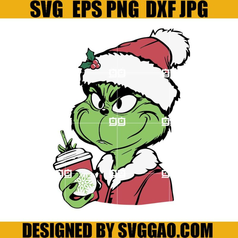 Grinch Boujee Christmas SVG, Christmas Santa Vibe SVG, Grinch Coffee ...