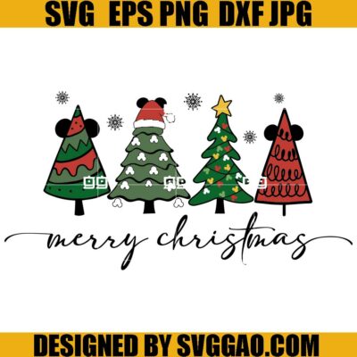 Christmas Tree Disney SVG, Mickey Christmas Tree SVG, Mickey Merry ...
