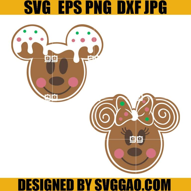 Gingerbread Head Mickey Mouse And Minnie SVG Bundle, Christmas ...