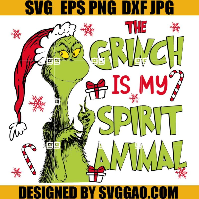 The Grich Is My Spirit Animal SVG, Santa Grinch Christmas SVG