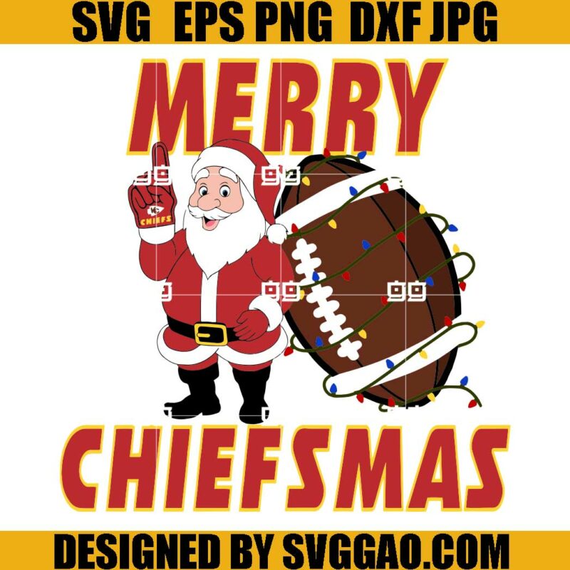Merry Christmas-Chiefs-Football SVG, Kansas City Football SVG – SVGGAO