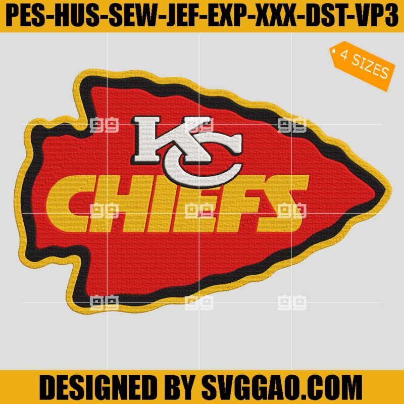 KC Chiefs Embroidery Design, Chiefs Mascot Embroidery Design