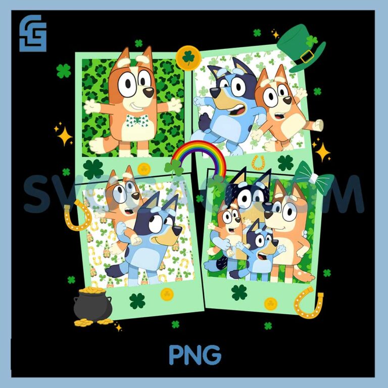 Bluey And Bingo Patrick Day PNG, Family Bluey PNG, St Patrick’s Day PNG ...